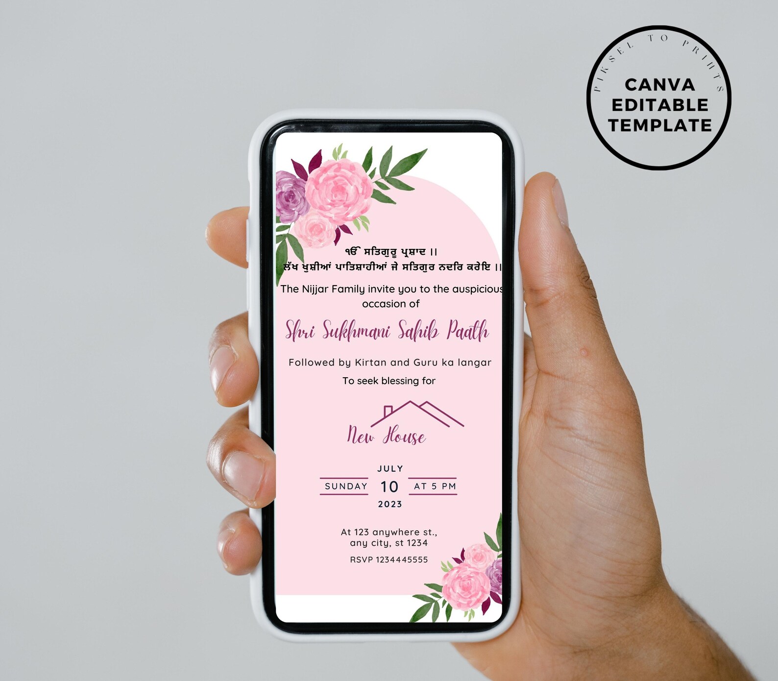 Editable Sukhmani Sahib Path Invitation for Housewarming - Etsy