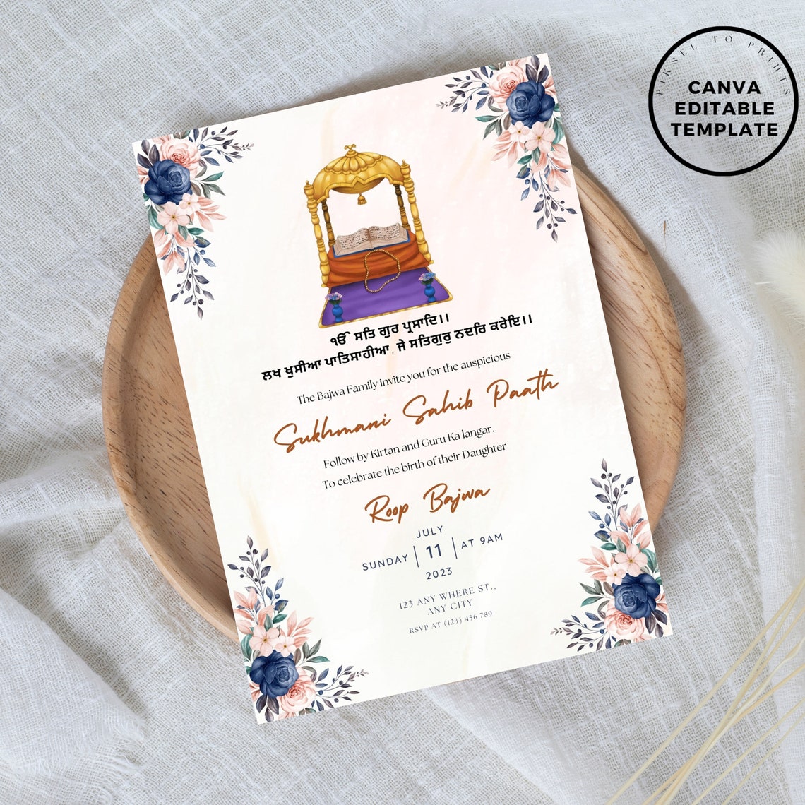 Editable Sukhmani Sahib Path Invitation Sukhmani Sahib Path - Etsy