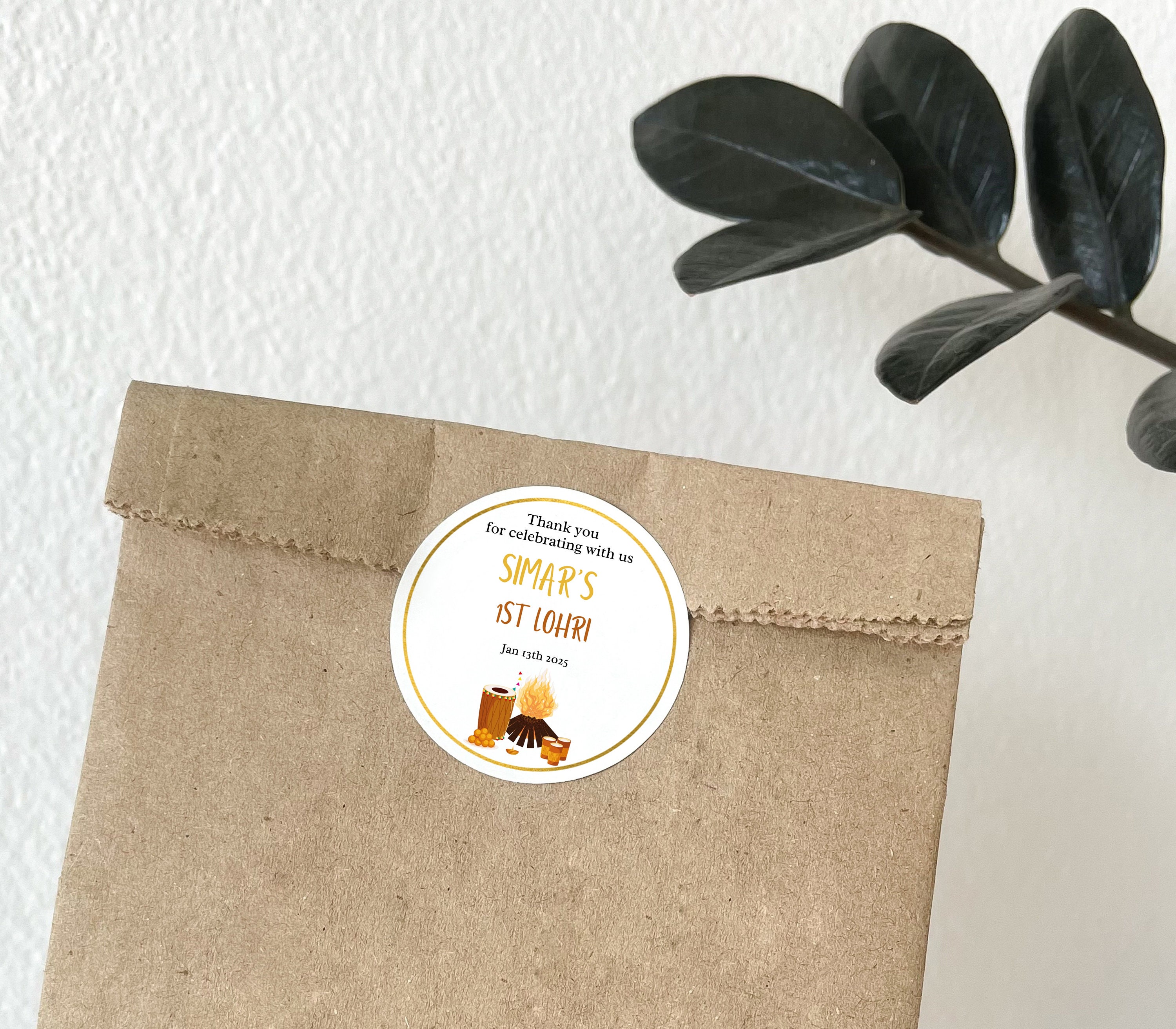 Editable Lohri Printable Stickers / Tags, Lohri Sticker Round, DIY ...