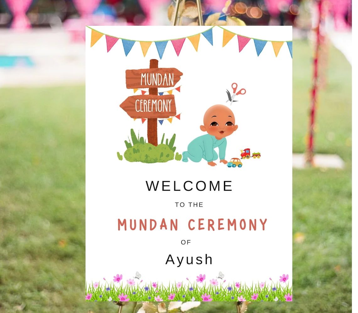 Editable Mundan Welcome Sign for Boy and Girl, Mundan Welcome Poster ...