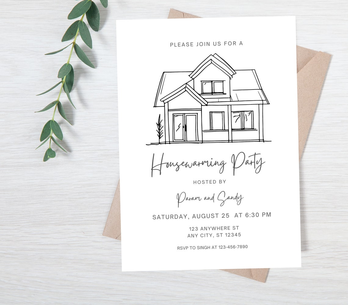 Editable Housewarming Invitation Digital New Home Party Invite ...