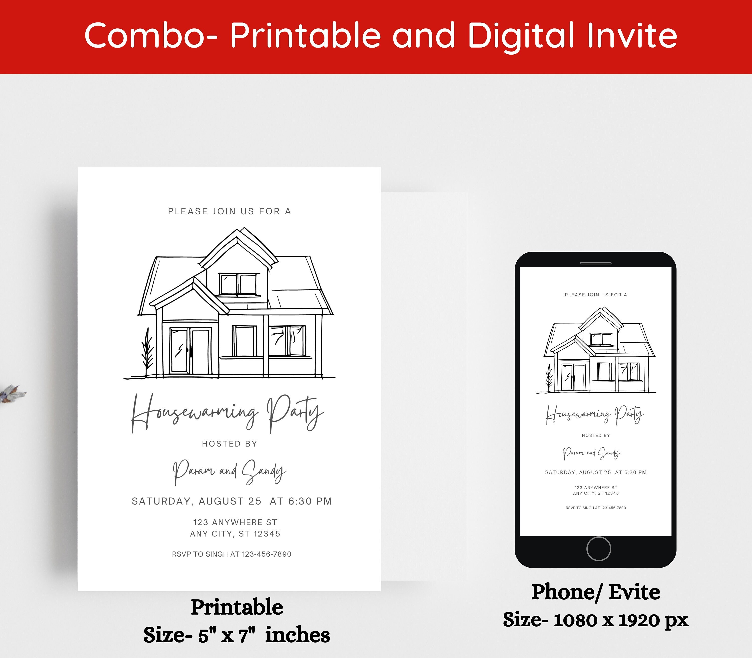 Editable Housewarming Invitation Digital New Home Party Invite ...
