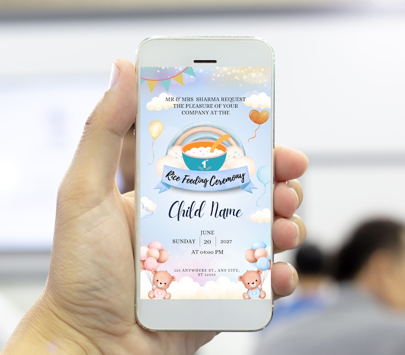 Editable First Rice Ceremony Invite, Annaprashan Invitation Template ...