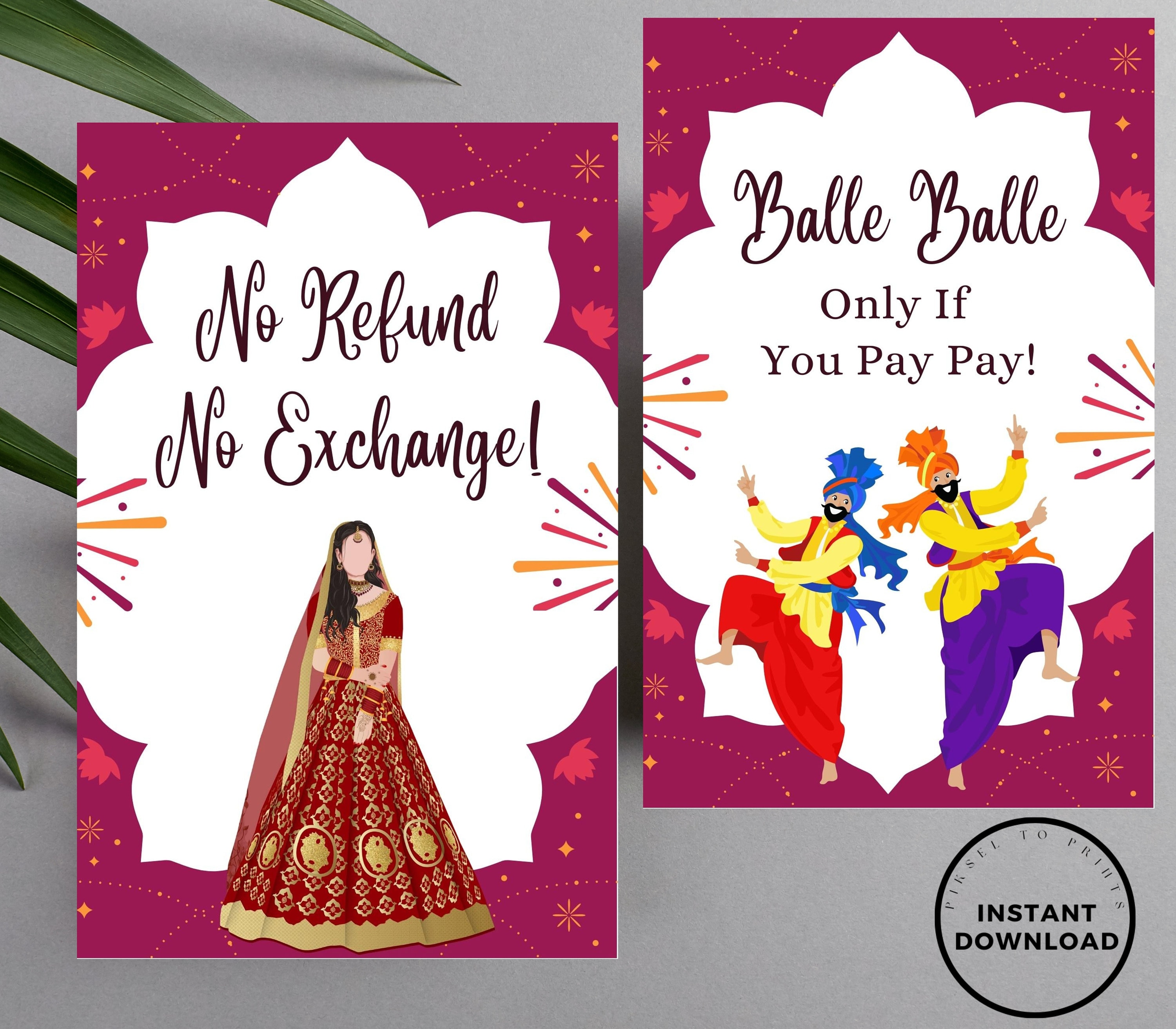 Doli Sign Bundle Ribbon Ceremony Sign Bridal Party Signage No Entry ...