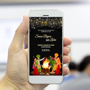 Editable Lohri Invitation, Phone Lohri Invite, Printable Lohri Invite ...