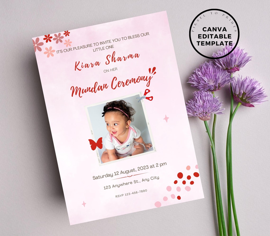 Editable Mundan Ceremony Invitation Mundan Digital - Etsy Canada