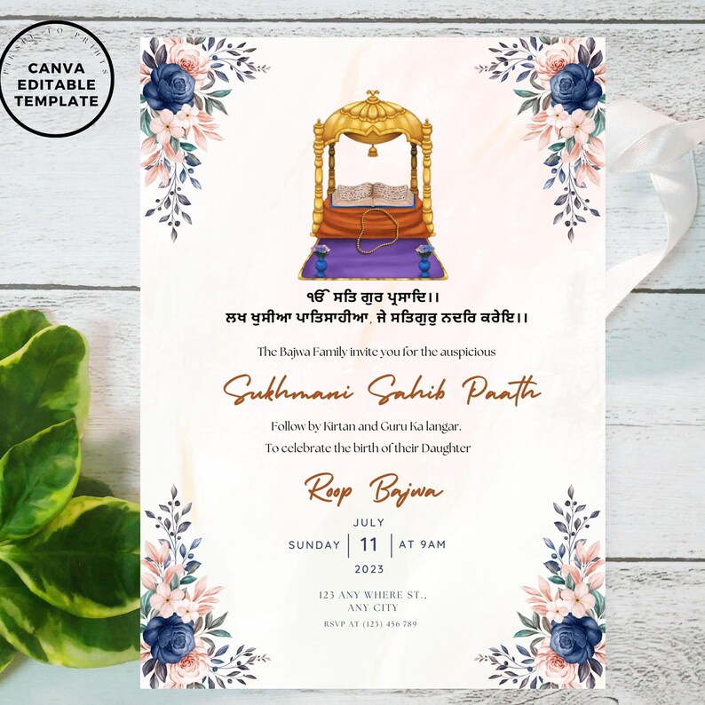 Editable Sukhmani Sahib Path Invitation, Sukhmani Sahib Path Digital ...