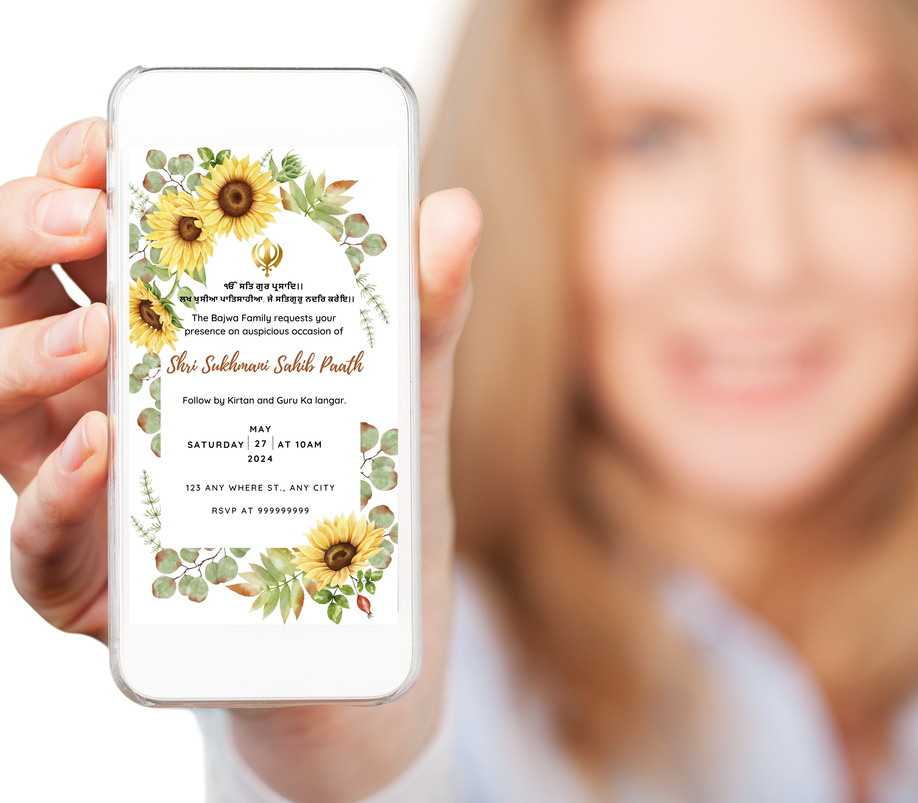 Sunflower Sukhmani Sahib Path Invitation: Custom Digital Evite - Etsy