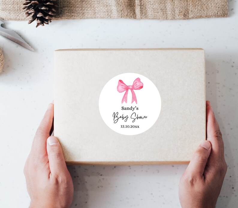 Editable Stickers Canva Template, Baby Shower Stickers, Thank You ...