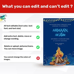 Editable Lohri Invitation, First Lohri Invite, Lohri Party Invite Canva ...