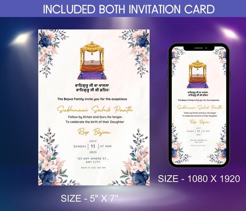 Editable Sukhmani Sahib Path Invitation Digital Sukhmani - Etsy Canada