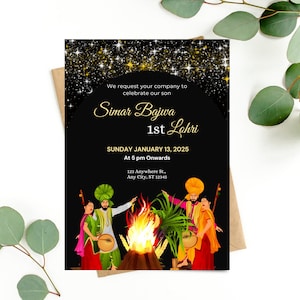Editable Lohri Invitation, Phone Lohri Invite, Printable Lohri Invite ...