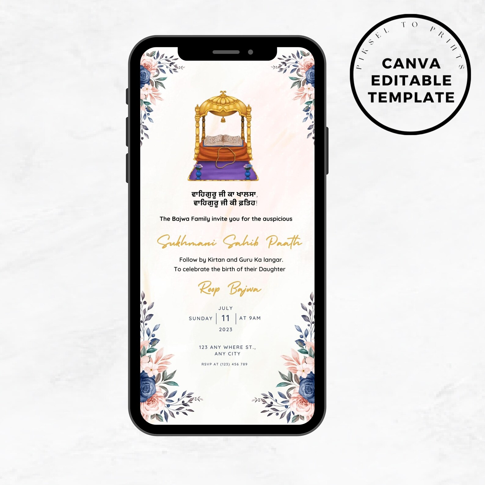 Editable Sukhmani Sahib Path Invitation Digital Sukhmani - Etsy Canada