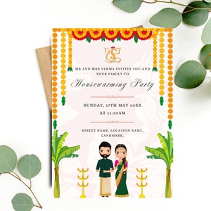 Editable Indian Housewarming Ceremony Invitation: Griha Pravesh Invite ...
