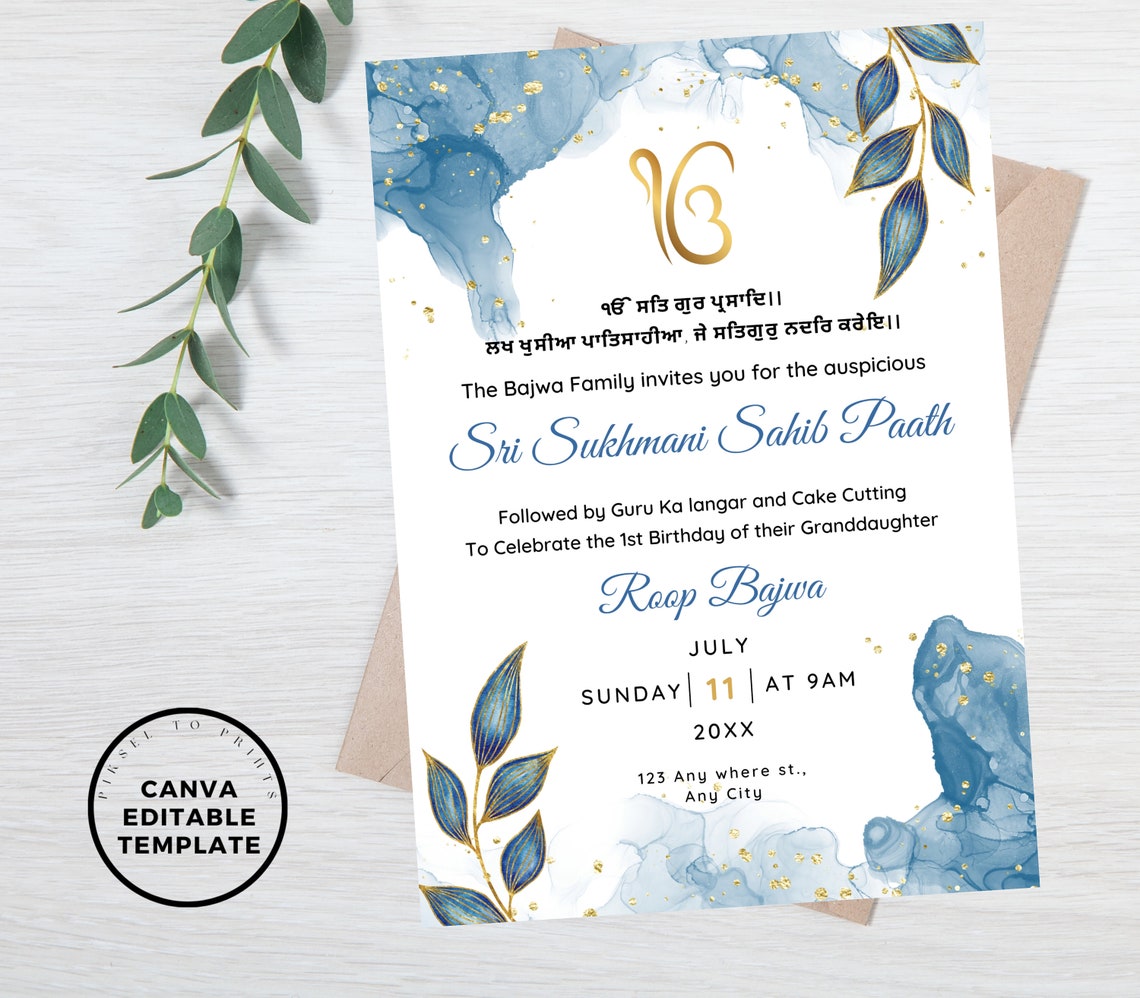 Editable Sukhmani Sahib Path Invitation, Sukhmani Sahib Path Digital ...