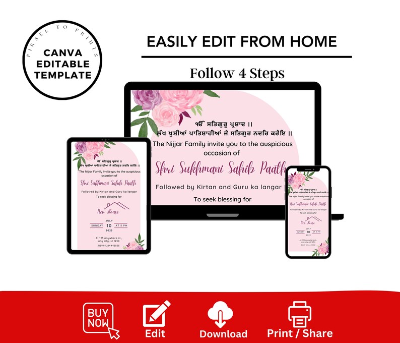 Editable Sukhmani Sahib Path Invitation New Home, Sukhmani Sahib Path ...