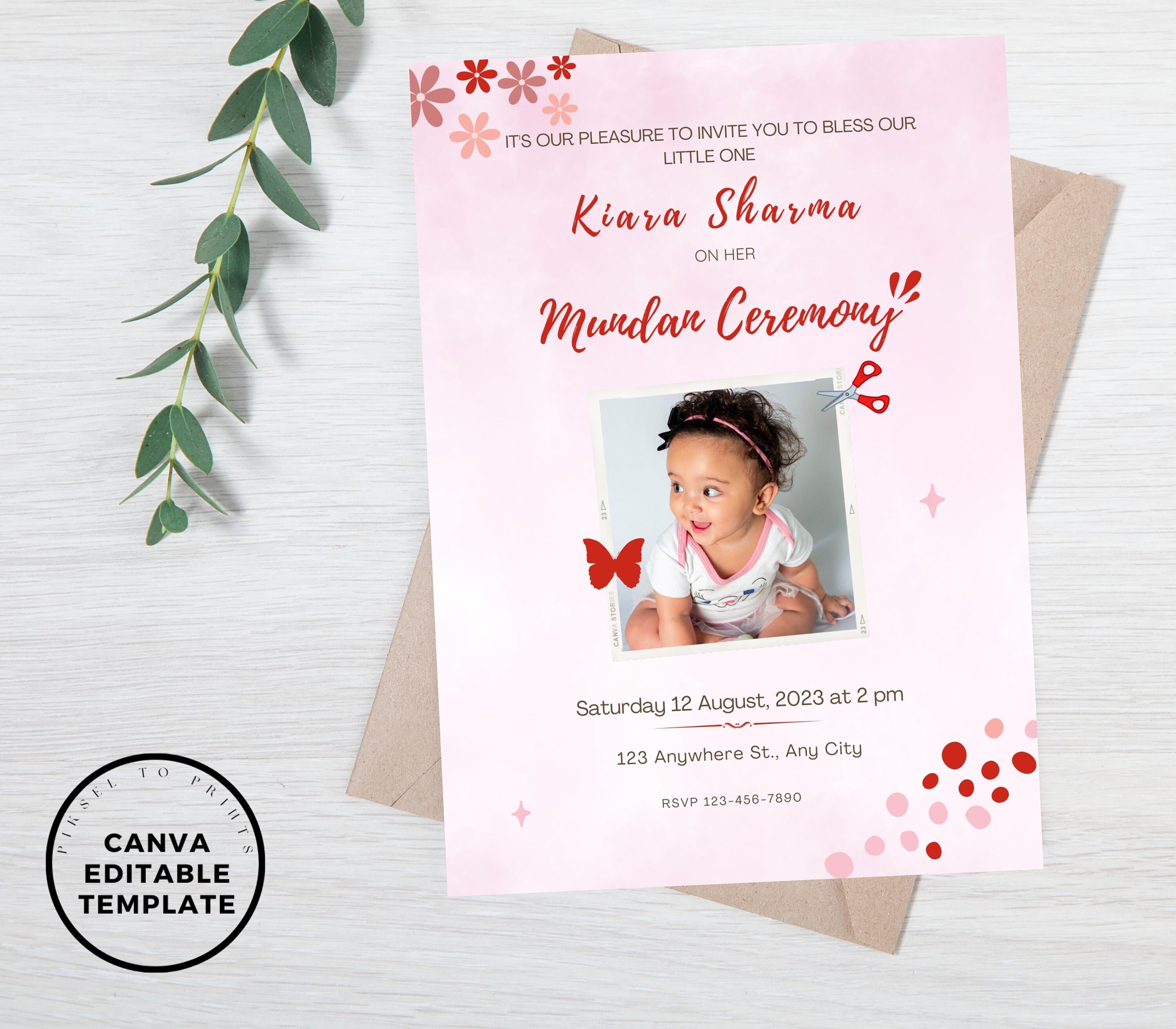 Editable Mundan Ceremony Invitation Mundan Digital - Etsy Canada