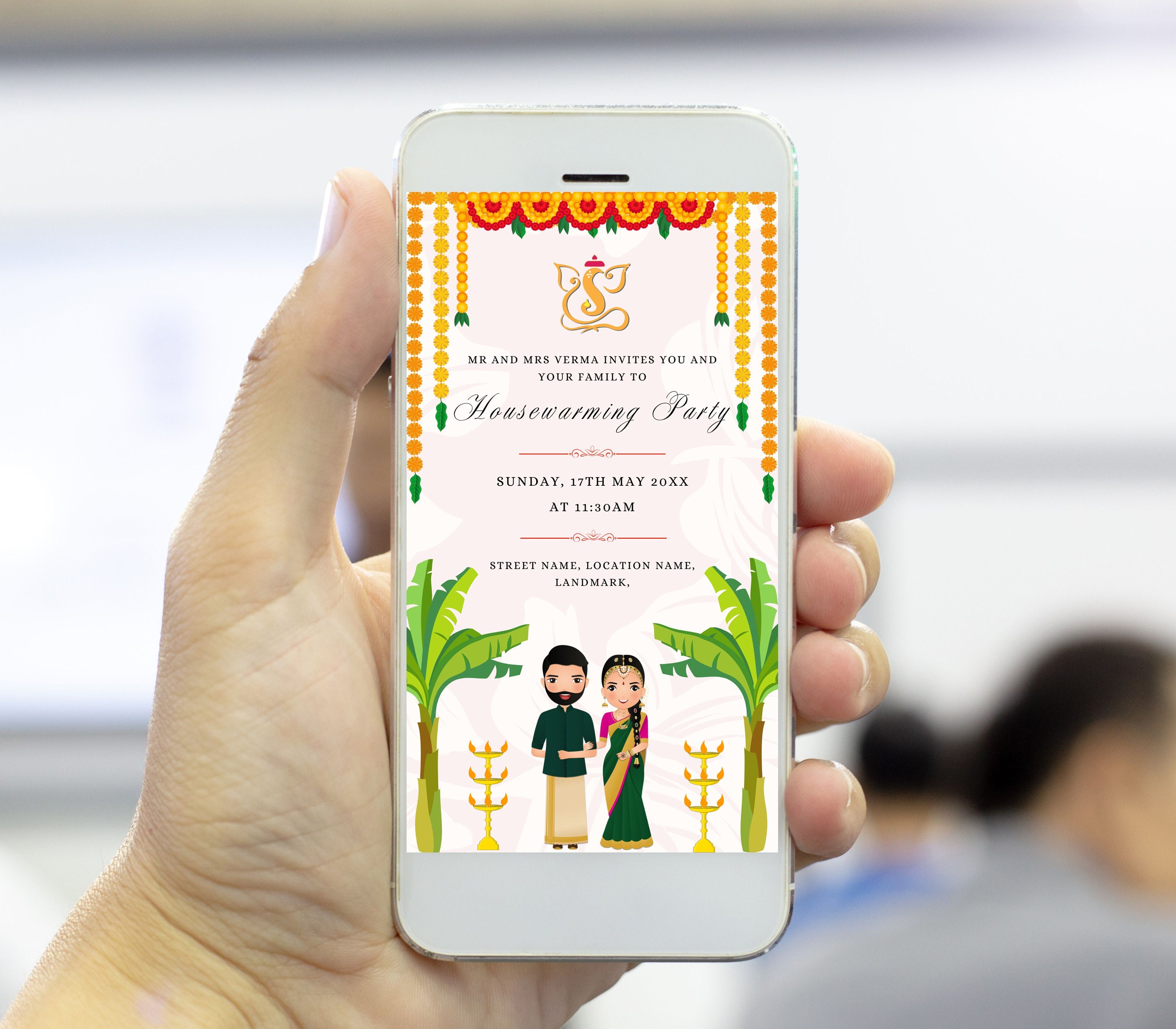 Editable Indian Housewarming Invitation: Griha Pravesh Digital Invite ...