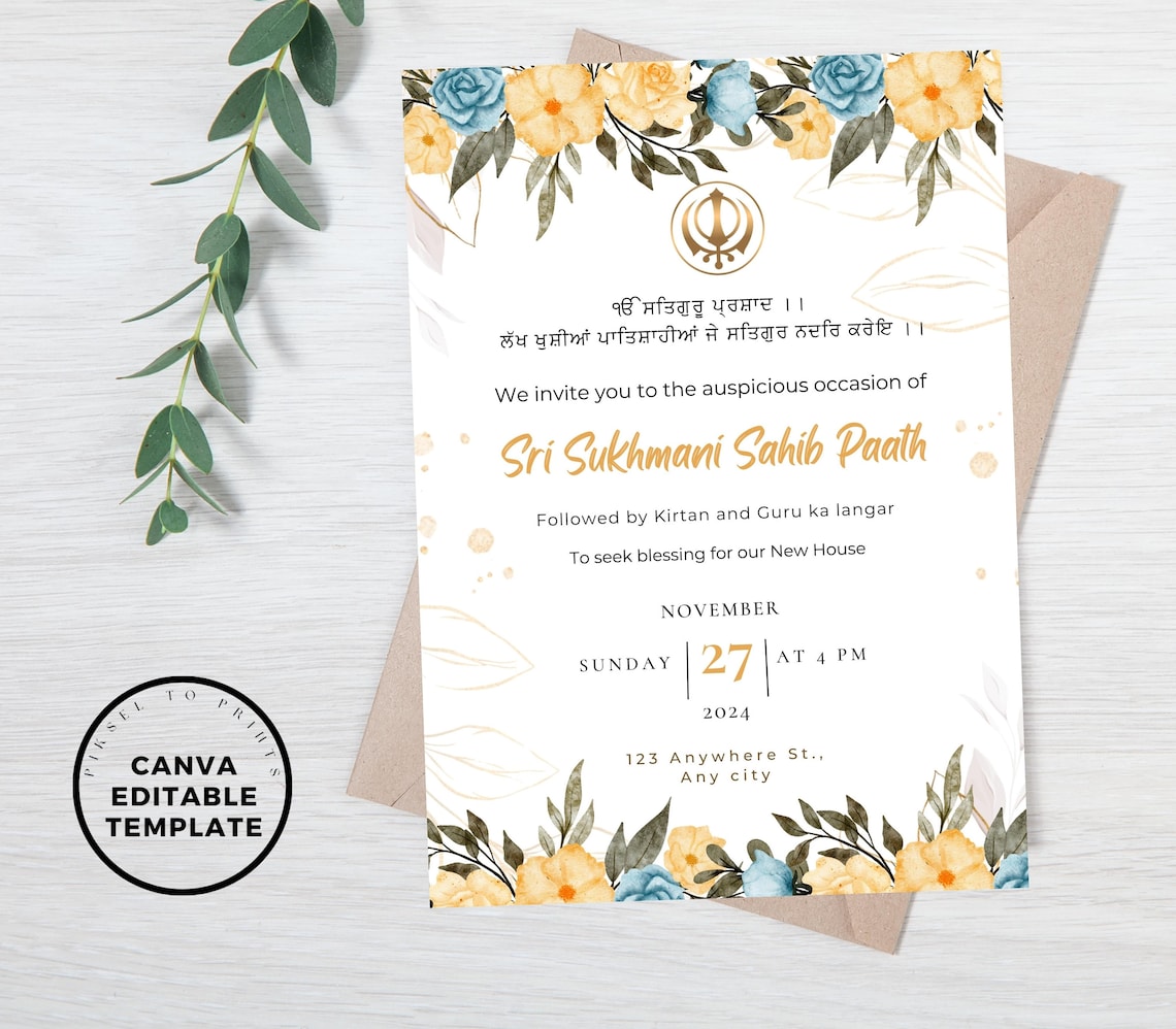 Editable Sukhmani Sahib Path Invitation, Sukhmani Sahib Path New House ...