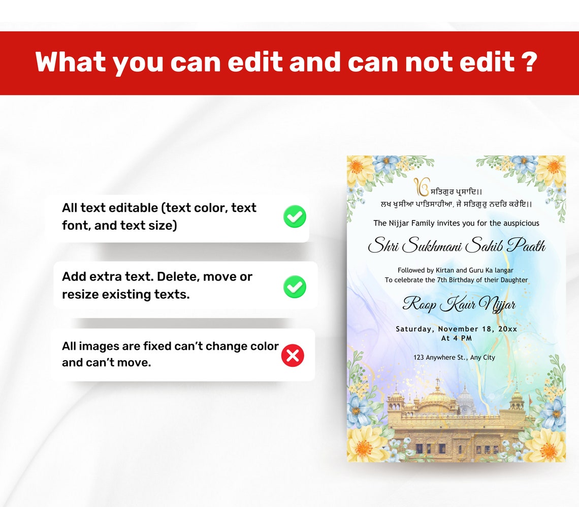 Editable Sukhmani Sahib Path Invitation, Sukhmani Sahib Path Digital ...