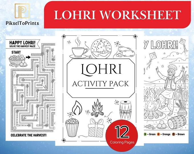 Lohri Activity and Coloring Page for Children Lohri Celebration for ...