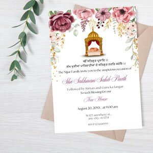 Editable Sukhmani Sahib Path Invitation, Floral Sukhmani Sahib Path ...