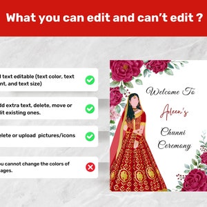 Editable Chunni Ceremony Sign, Punjabi Wedding Welcome Sign, Indian ...