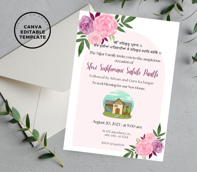 Editable Sukhmani Sahib Path Invitation New Home, Sukhmani Sahib Path ...