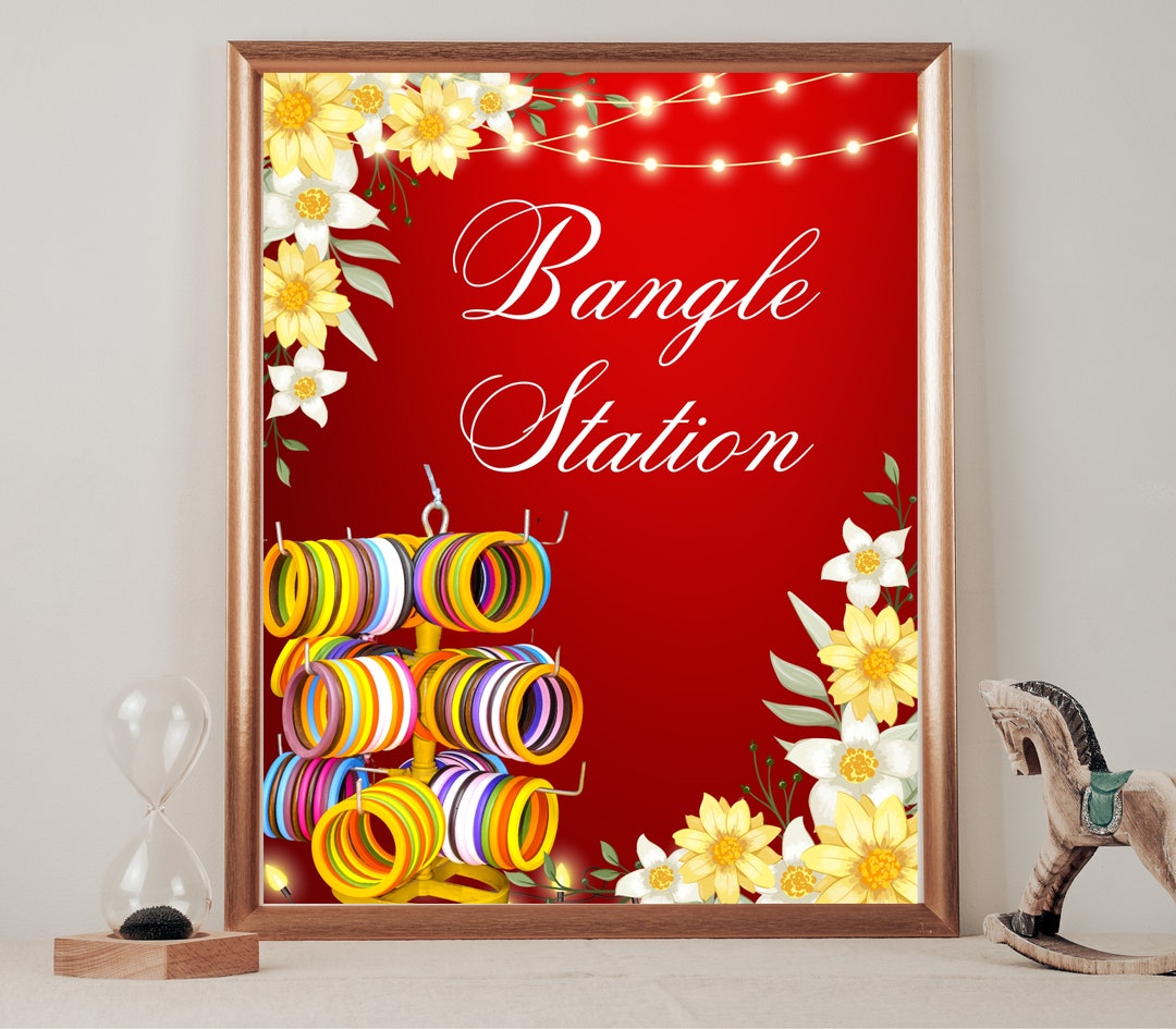 Bangle Station Sign Instant Download, Bangle Bar Sign, Indian Wedding ...
