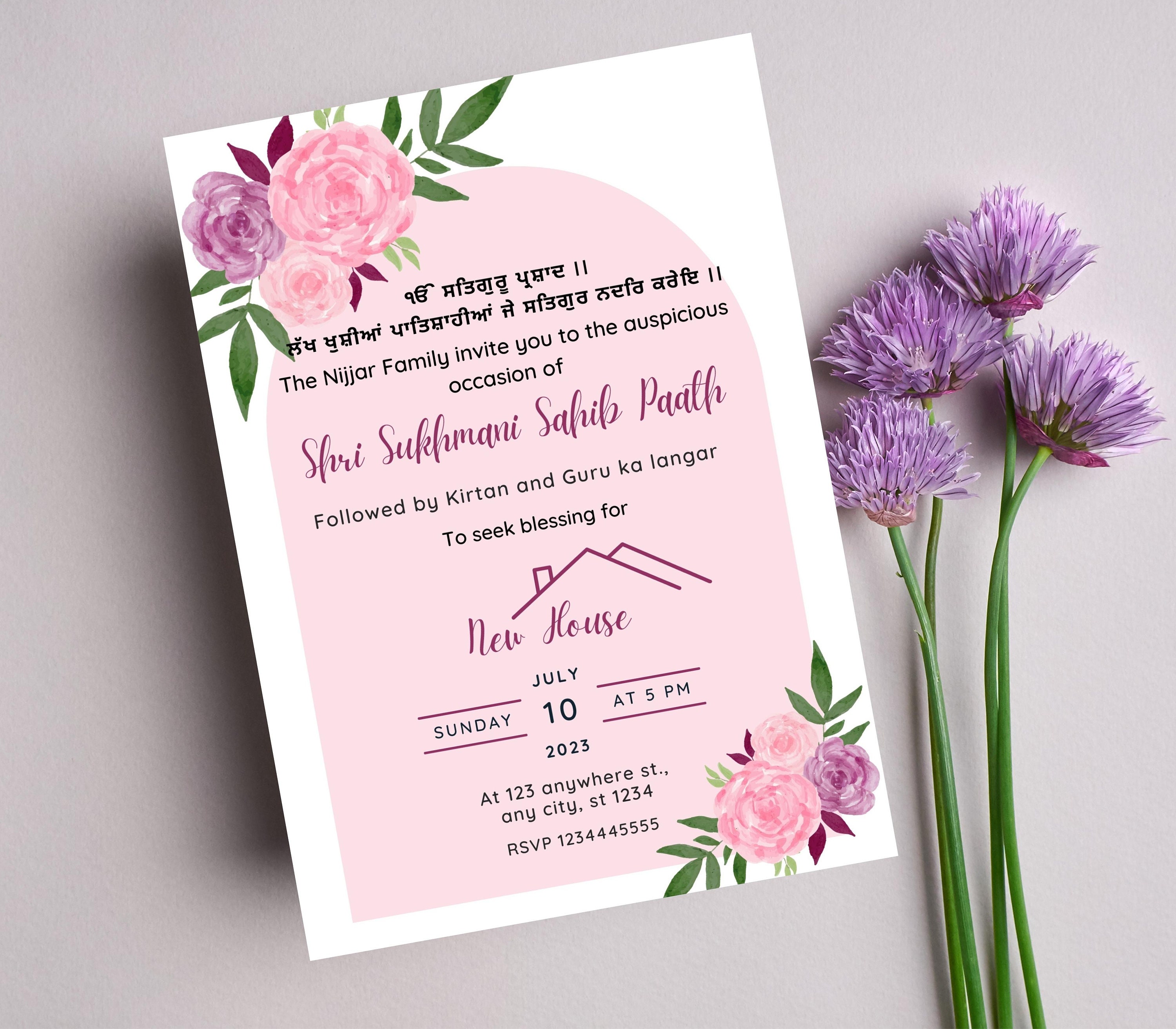 Editable Sukhmani Sahib Path Invitation for Housewarming - Etsy Ireland