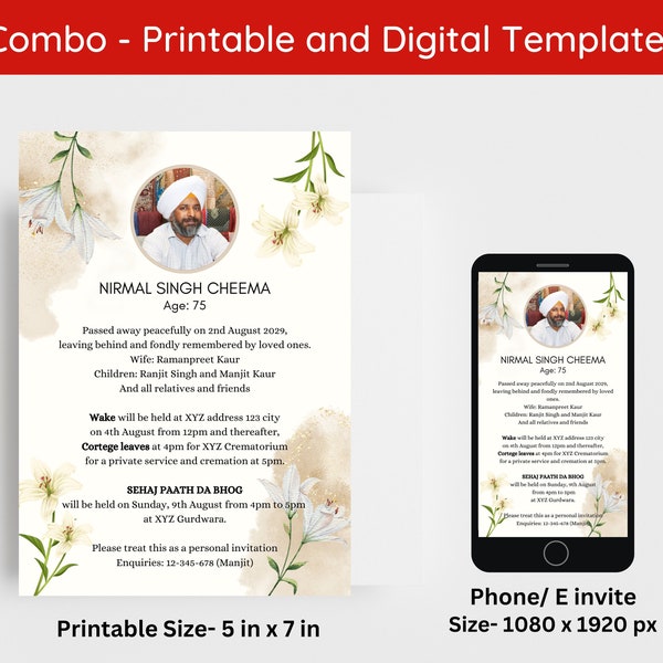 Hindu Funeral Invitation - Etsy