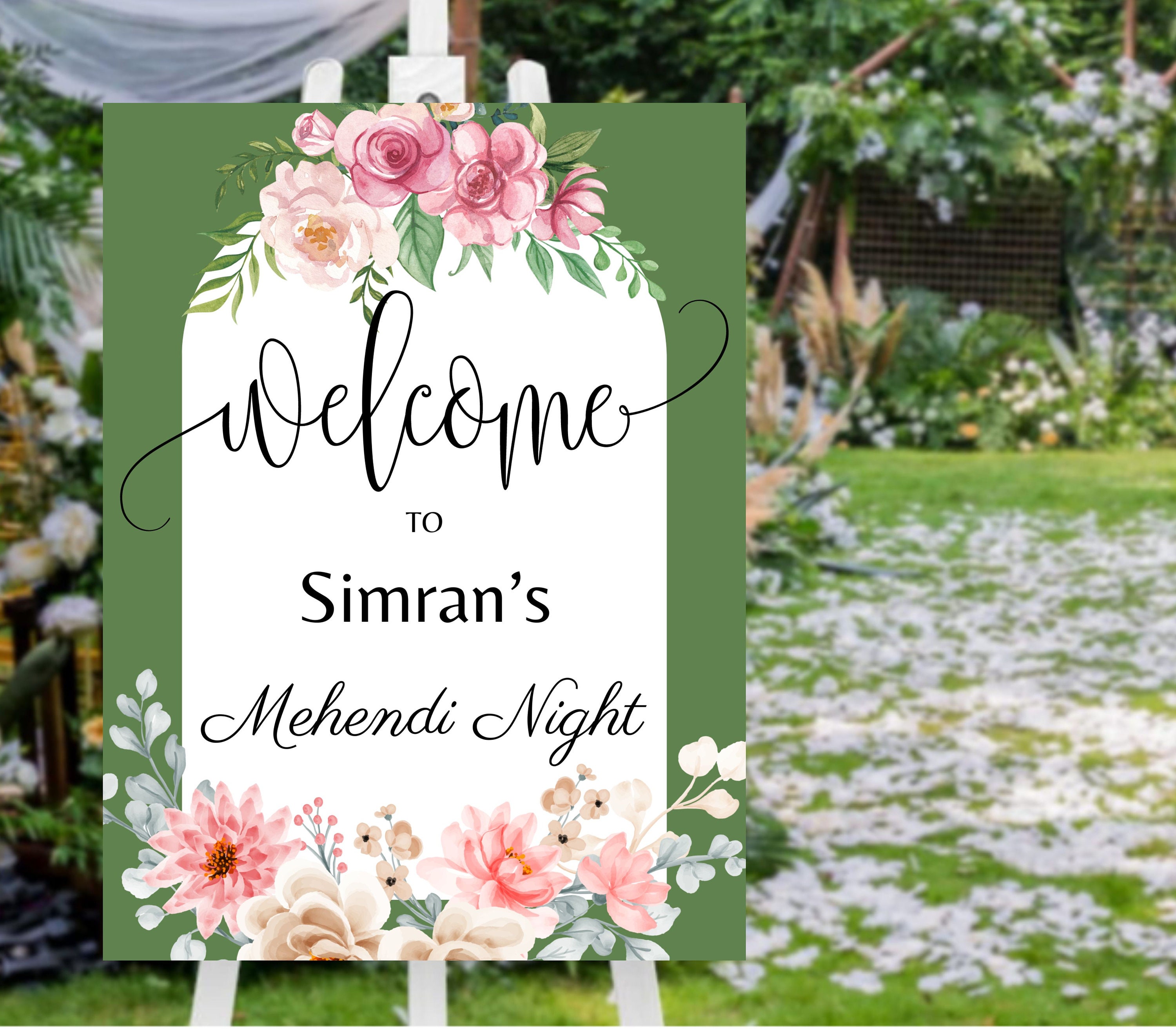 Mehndi Custom Welcome Signs Mehndi Welcome Board Mehndi Posters Mehendi ...