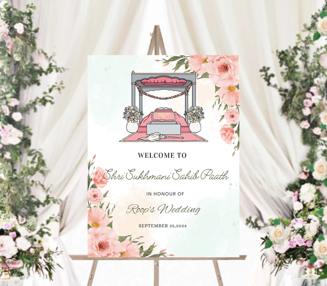 Editable Sukhmani Sahib Path Welcome Sign Akhand Path Sign - Etsy