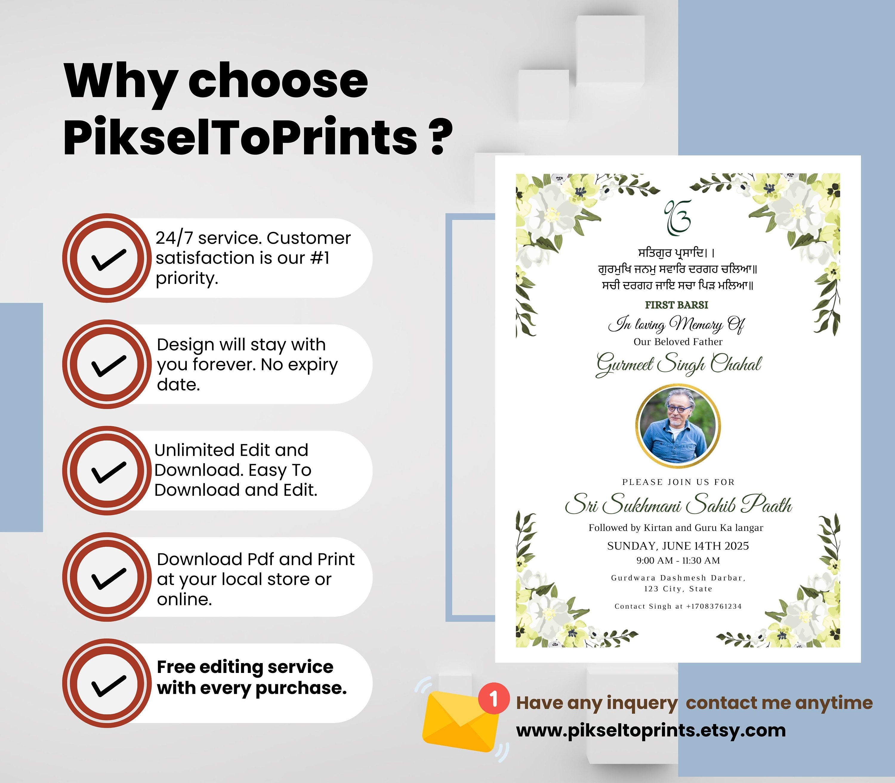 Editable Sikh Punjabi Funeral Invite Sikh Funeral Invitation - Etsy UK
