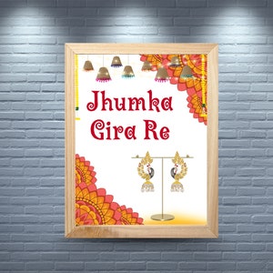 Combo of 4 Design Mehndi Station Sign, Bangle Station Sign, Jhumka ...