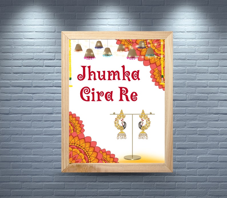 Combo of 4 Design Mehndi Station Sign, Bangle Station Sign, Jhumka ...