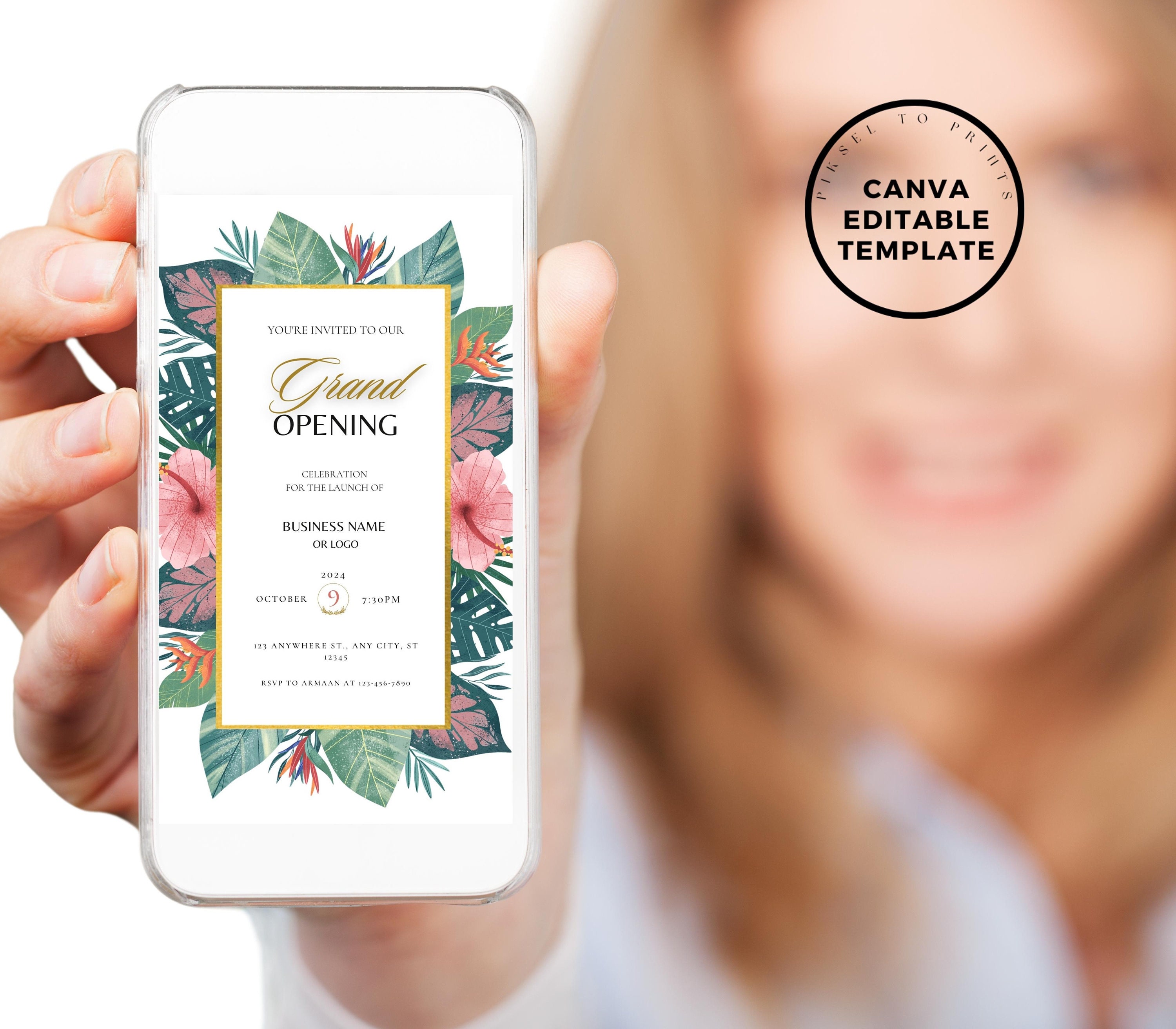 Editable Grand Opening Invitation Template, Business Launch Event ...