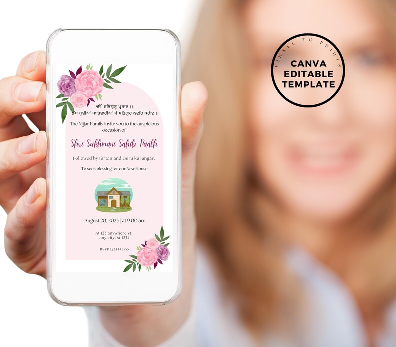 Editable Sukhmani Sahib Path Invitation New Home, Sukhmani Sahib Path ...