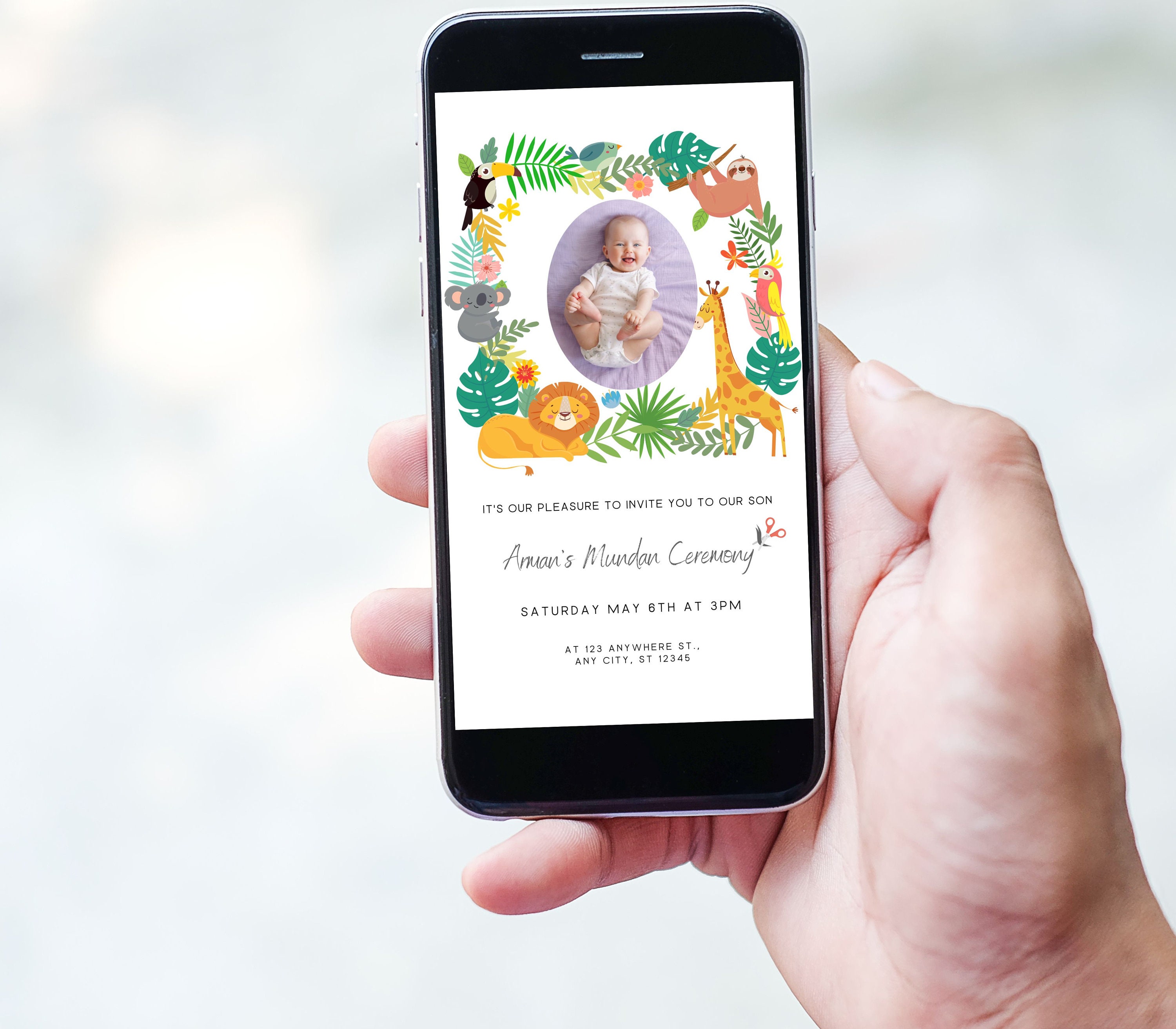 Editable Mundan Ceremony Invitation for Boy or Girl, Mundan Digital ...