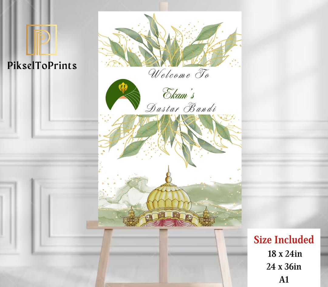 Dastar Bandi Welcome Sign, Editable Dastar Bandi Welcome Poster, Khalsa ...