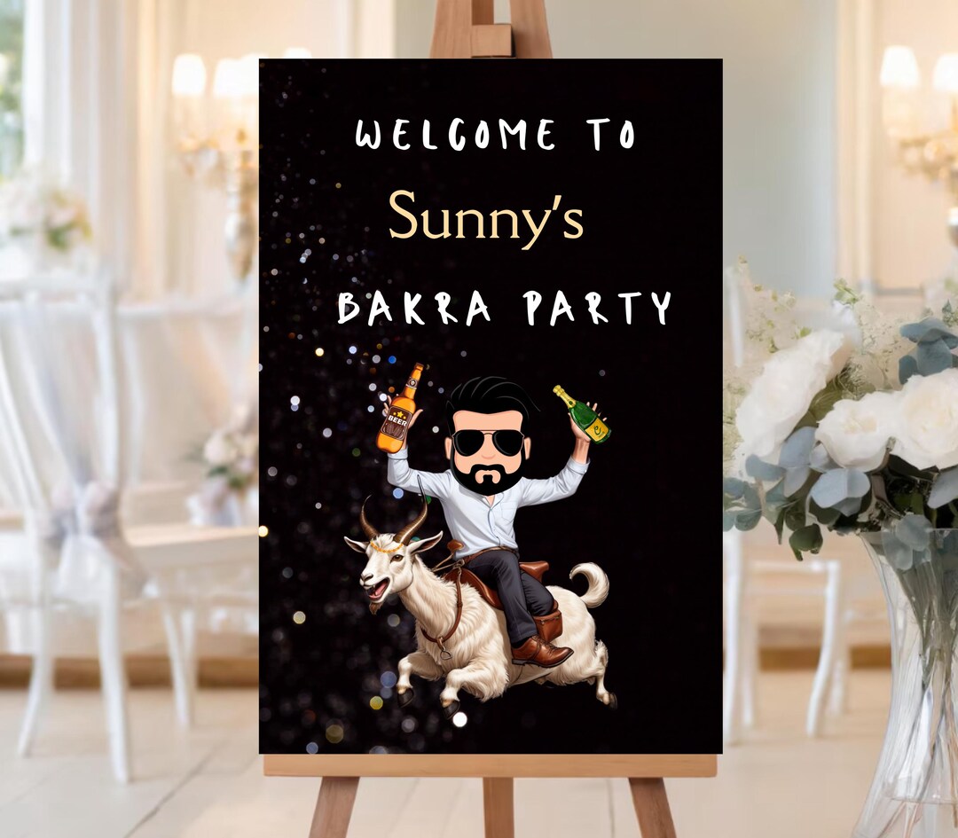 Goat Meat Party Welcome Sign, Punjabi Bakra Party Welcome Sign, Punjabi ...