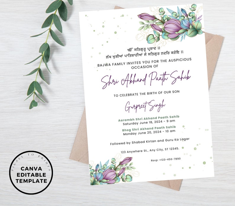 Editable Akhand Path Digital Invitation Sehaj Path Digital - Etsy