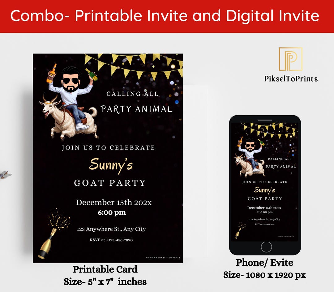 Goat Party Invitation: Punjabi Sikh Pre-wedding Invite (digital) - Etsy