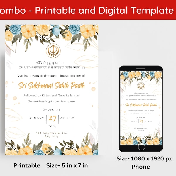 Sehaj Path Invitations - Etsy