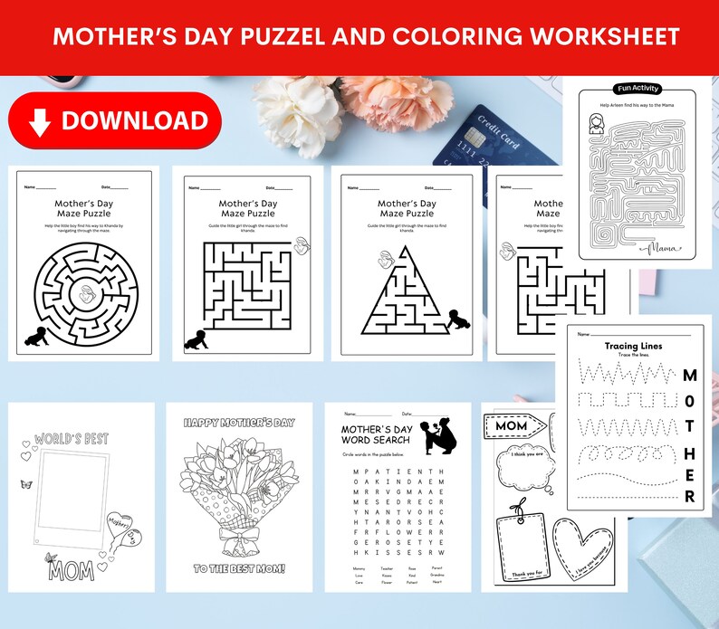 Mother's Day Printable, All About My Mom, Mothers Day Gift, Kids ...