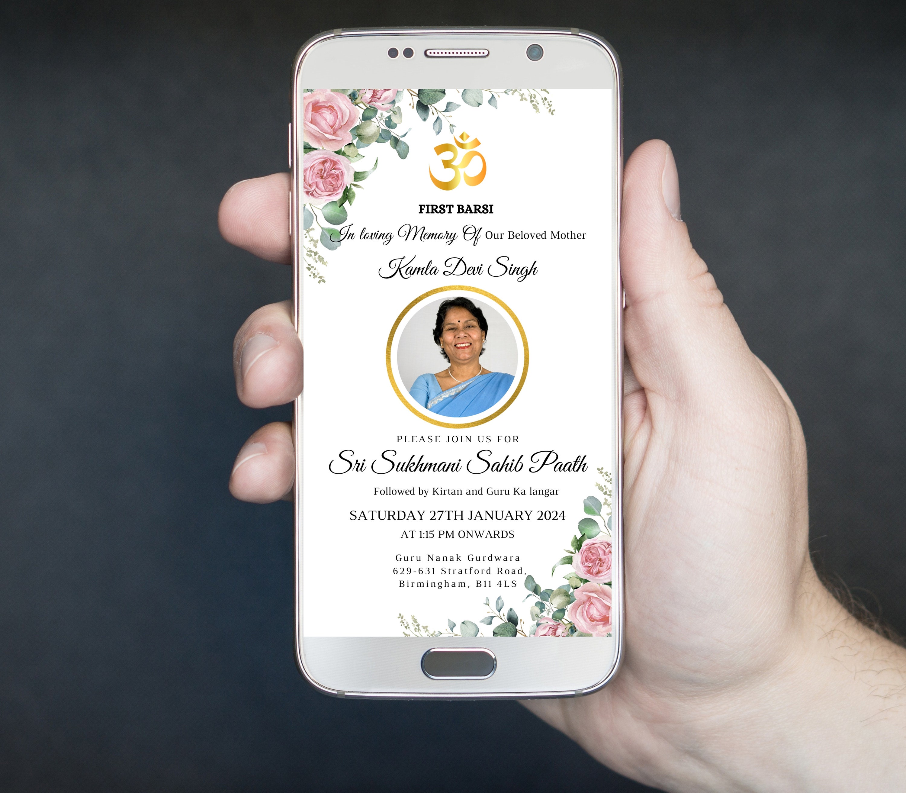 Editable Hindu Funeral Invite Hindu Shraddha Invitation Hindu First ...