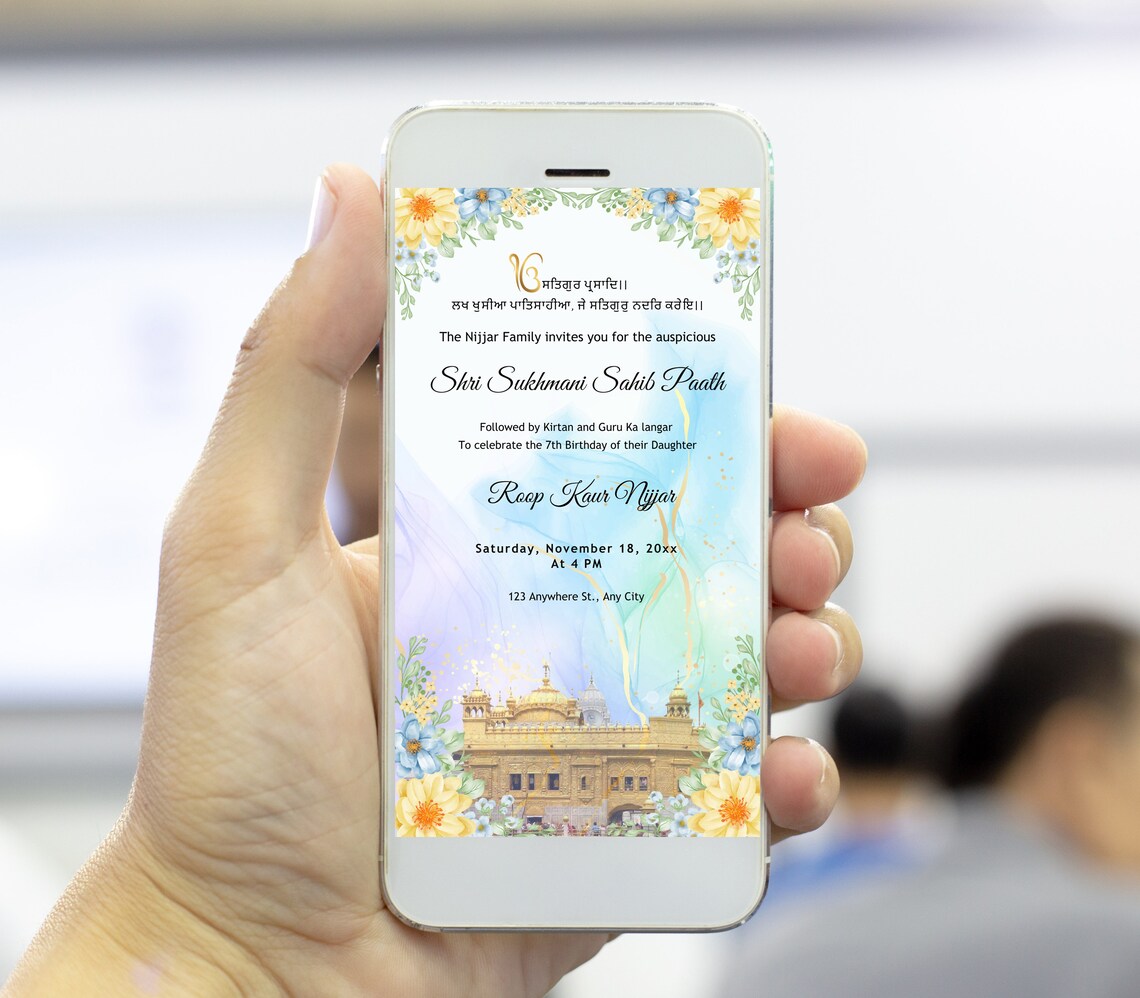 Editable Sukhmani Sahib Path Invitation, Sukhmani Sahib Path Digital ...