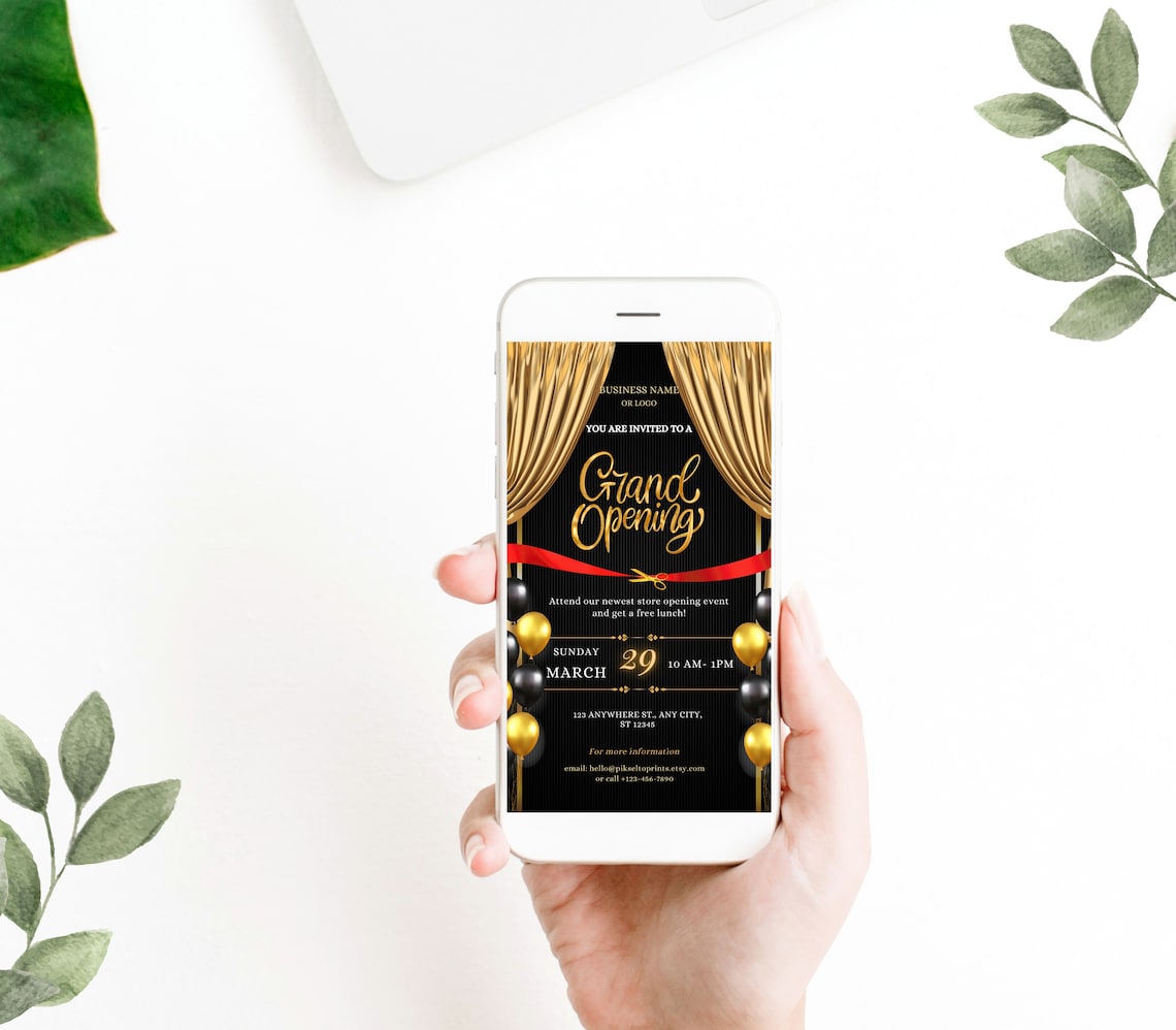 Editable Grand Opening Invitation Template, Business Launch Event ...