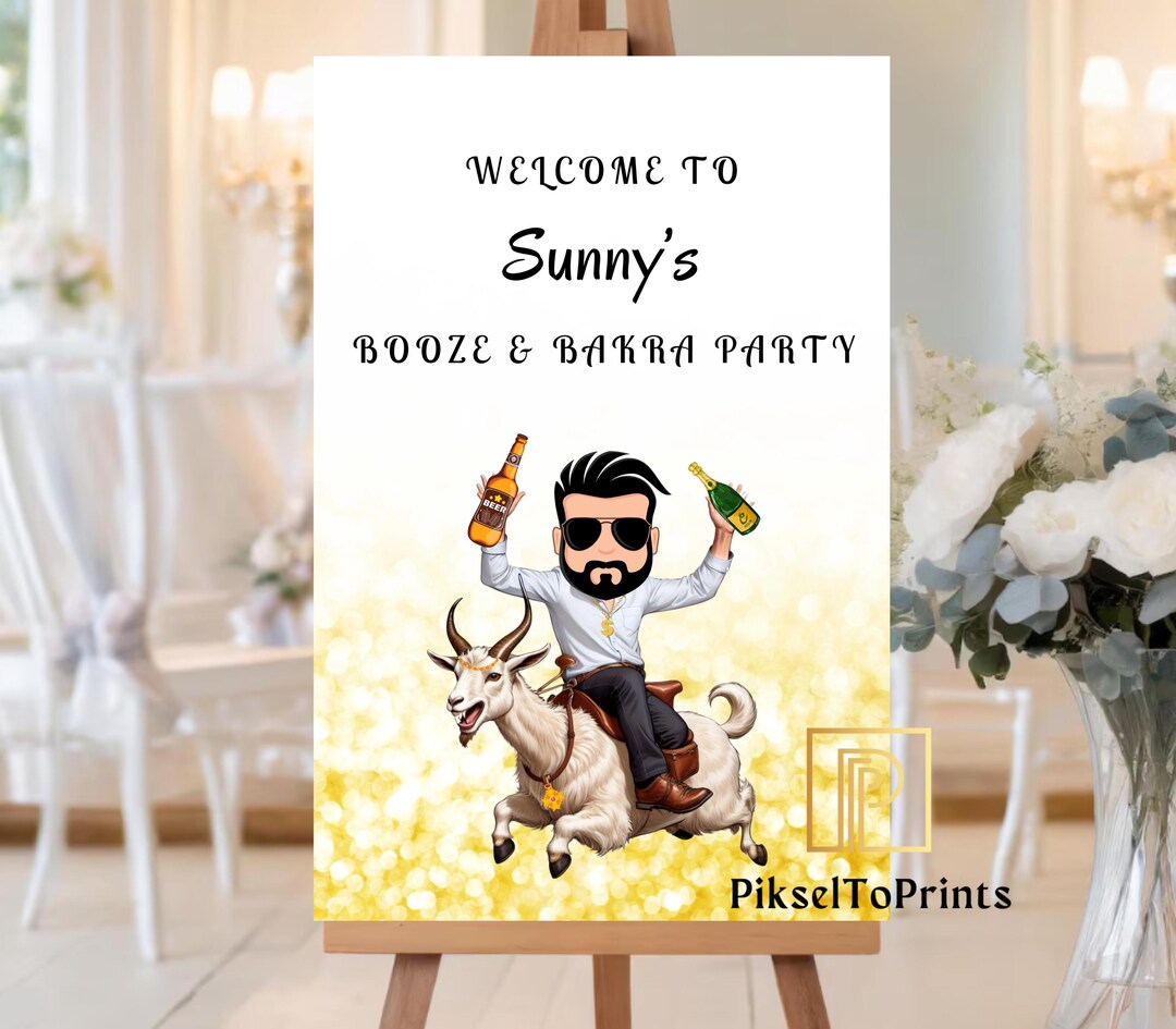 Custom Punjabi Bakra Party Welcome Sign, Goat Party Welcome Poster ...