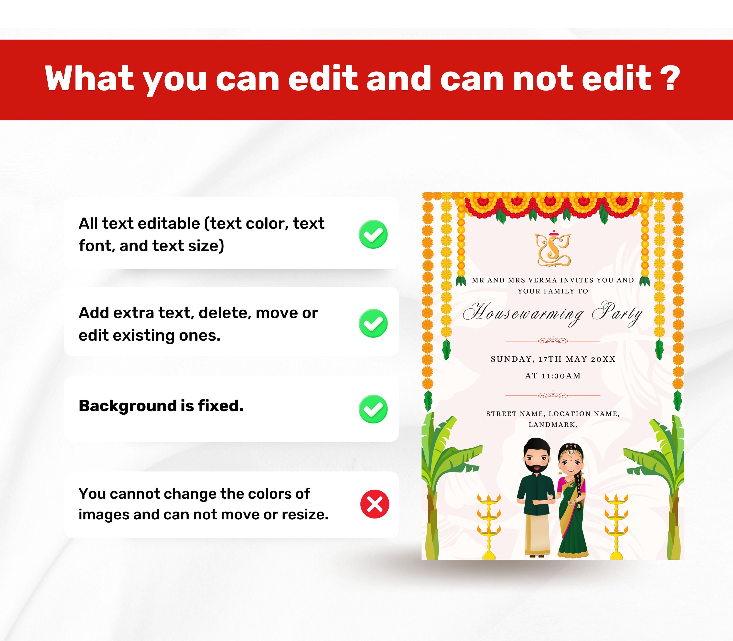 Editable Indian Housewarming Invitation: Griha Pravesh Digital Invite ...